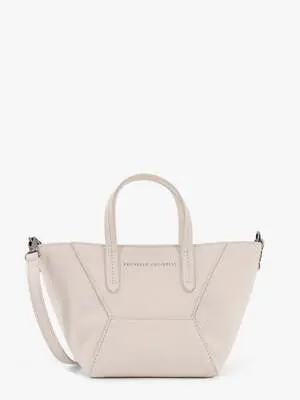 Brunello Cucinelli Bc Duo Leather Crossbody Bag - White