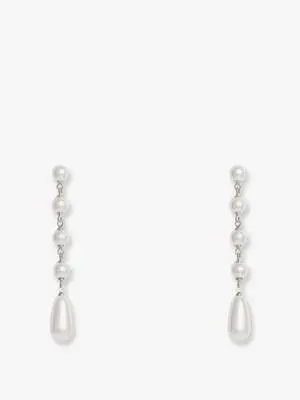 SELF-PORTRAIT Pearl Droplet Earrings - Cream