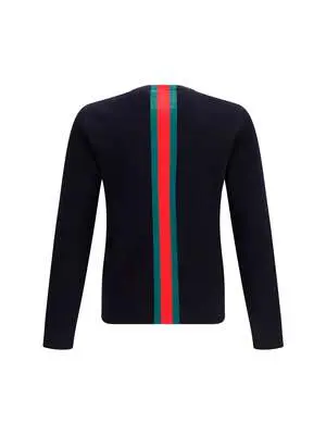 Gucci Knitted Cotton Sweater With Web Intarsi