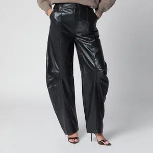ROTATE BY BIRGER CHRISTENSEN Lamb Leather Cargo Trousers - Black