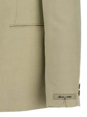 Fendi Single-breasted Wool Blazer - Cream
