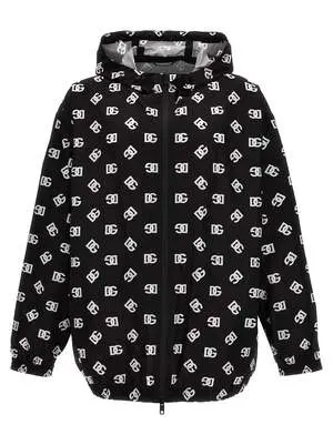 Dolce & Gabbana Logo Print Hooded Jacket - Multicolor