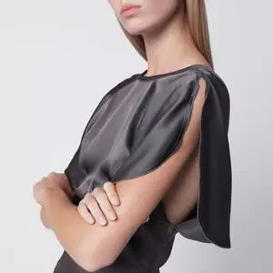 Victoria Beckham Bela Satin Viscose Top - Brown