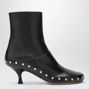 Chloé Junie Hammered Leather Ankle Boots - Black
