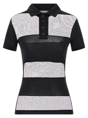 Coperni Sheer Striped’ Polo Shirt - Black