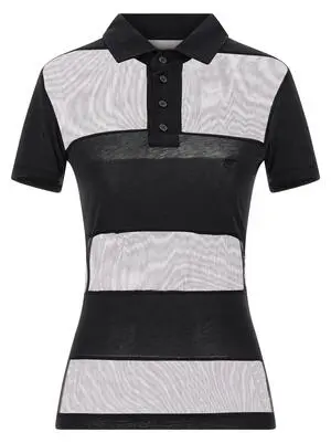 Coperni Sheer Striped’ Polo Shirt - Black