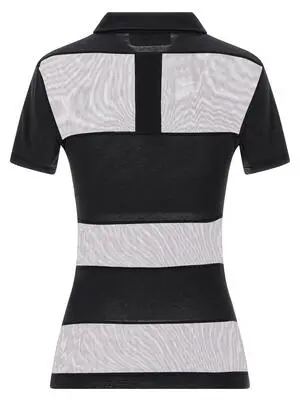 Coperni Sheer Striped’ Polo Shirt - Black