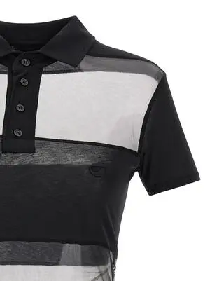 Coperni Sheer Striped’ Polo Shirt - Black