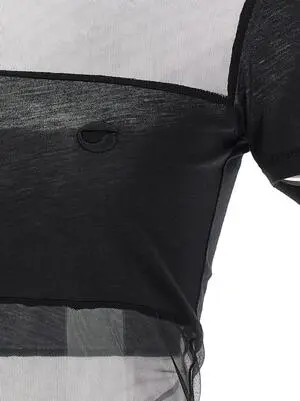 Coperni Sheer Striped’ Polo Shirt - Black