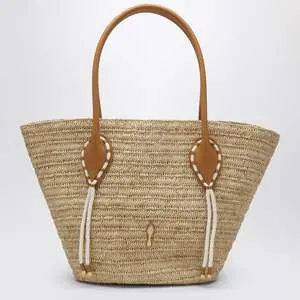 CHRISTIAN LOUBOUTIN Venus Raffia Tote Bag - Cream