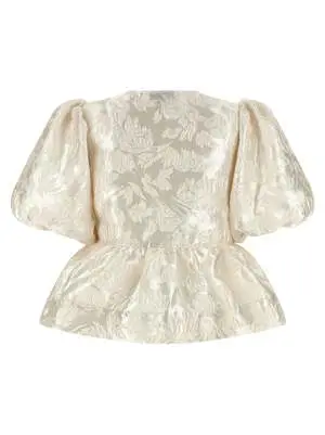 GANNI Satin Peplum' Blouse