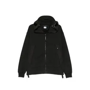 C.P. COMPANY Goggle Detail Hooded Full Zip Sweatshirt - Black