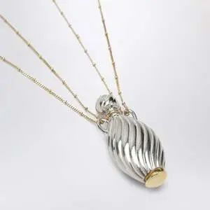 Chloé Brass Bottle Pendant Necklace - Silver
