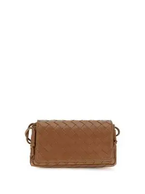 Bottega Veneta Intrecciato Shoulder Bag - Brown