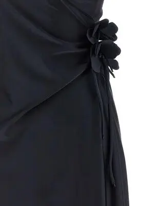 Coperni Asymmetric Mini Flower Midi Dress