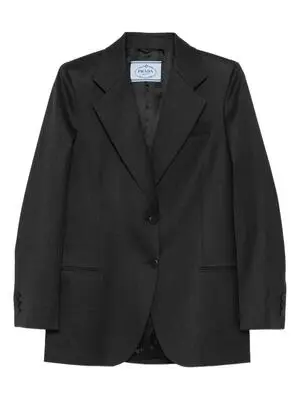 Prada Notched-lapels Wool Blazer - Gray