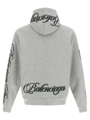Balenciaga Cursive' Hoodie - Gray