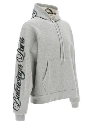 Balenciaga Cursive' Hoodie - Gray