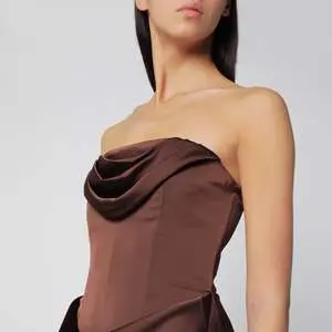 ROTATE BY BIRGER CHRISTENSEN Strapless Maxi Dress With Bodice