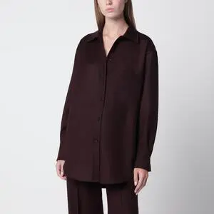 Victoria Beckham Virgin Wool Flannel Shirt - Purple
