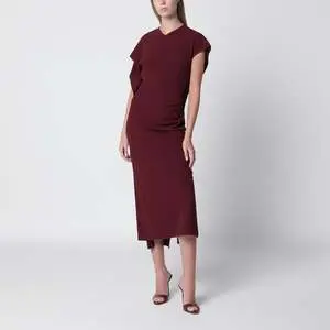 Victoria Beckham Stretch Cady Ankle-length Dress In Cinnabar - Red