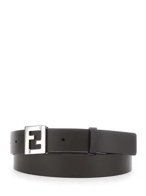 Fendi 3 Cm Pelle Ff Metal Silver