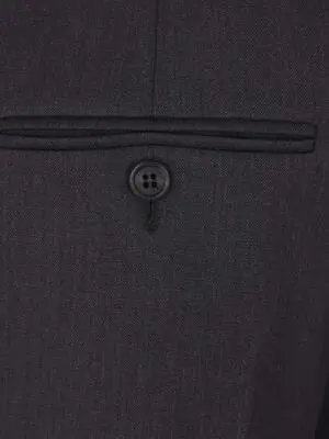 Prada Safety-pin Detail Wool Trousers - Gray