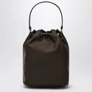 Prada Duet Bucket Bag In Re-nylon - Brown