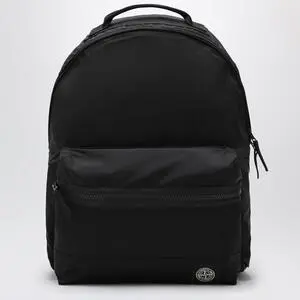 Stone Island Nylon Backpack With Logo Patch - Black