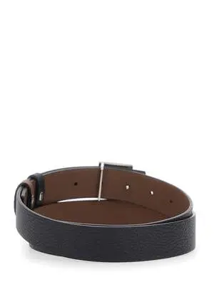 Fendi 3 Cm Pelle Ff Metal Silver Reversibile