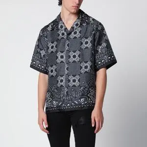 Amiri Ma Check Camp Checked Silk Camp Shirt - Black