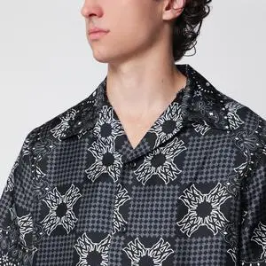 Amiri Ma Check Camp Checked Silk Camp Shirt - Black