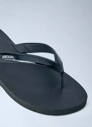 Prada Logo-embossed Leather Flip-flop Sandals