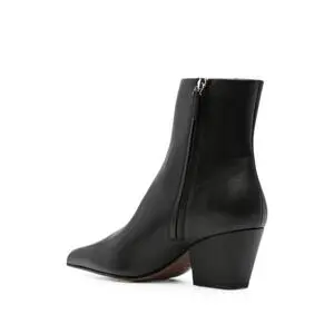 Paris Texas Leather Ankle Boots - Black