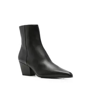 Paris Texas Leather Ankle Boots - Black