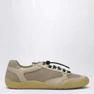 Prada Speedrock Sneakers In Desert Leather And Mesh - Cream
