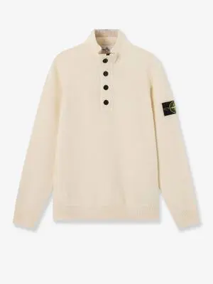 Stone Island Virgin Wool Blend Sweater - Cream