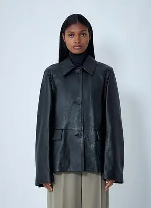 TOTEME Grained Leather Jacket - Black