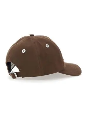 AMI Paris De Coeur Tech Fabric Baseball Cap - Brown