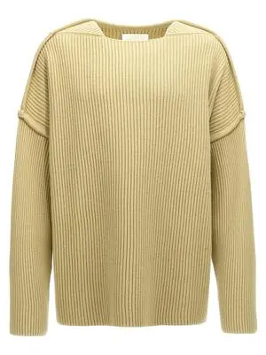 JIL SANDER Jil Sander Men Geometric Neckline Sweater Green