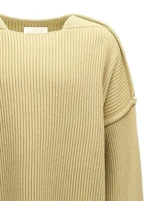 JIL SANDER Geometric Neckline Sweater - Green