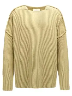 JIL SANDER Geometric Neckline Sweater - Green
