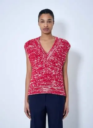 Dries Van Noten Knit V-neck Top - Red