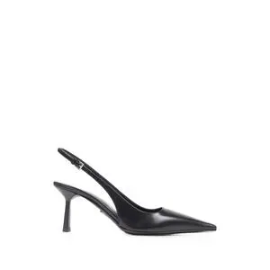 Prada PRADA Brushed Leather Slingback Pumps Black
