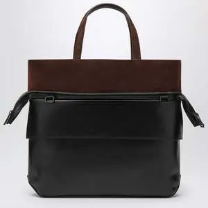 Loewe Small Switch Tote Bag In Black/espresso Calfskin