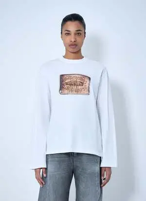 Acne Studios Graphic Print Long Sleeve T-shirt - White