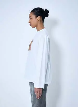 Acne Studios Graphic Print Long Sleeve T-shirt - White