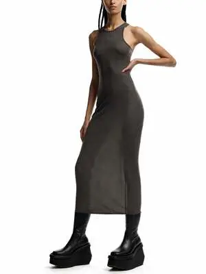 Rick Owens Silk Blend Midi Dress - Brown