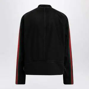 Gucci Cotton Denim Biker Jacket With Web Trim