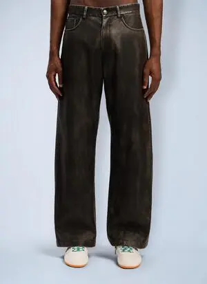 Palm Angels Curved Logo Coated Pants - Gray